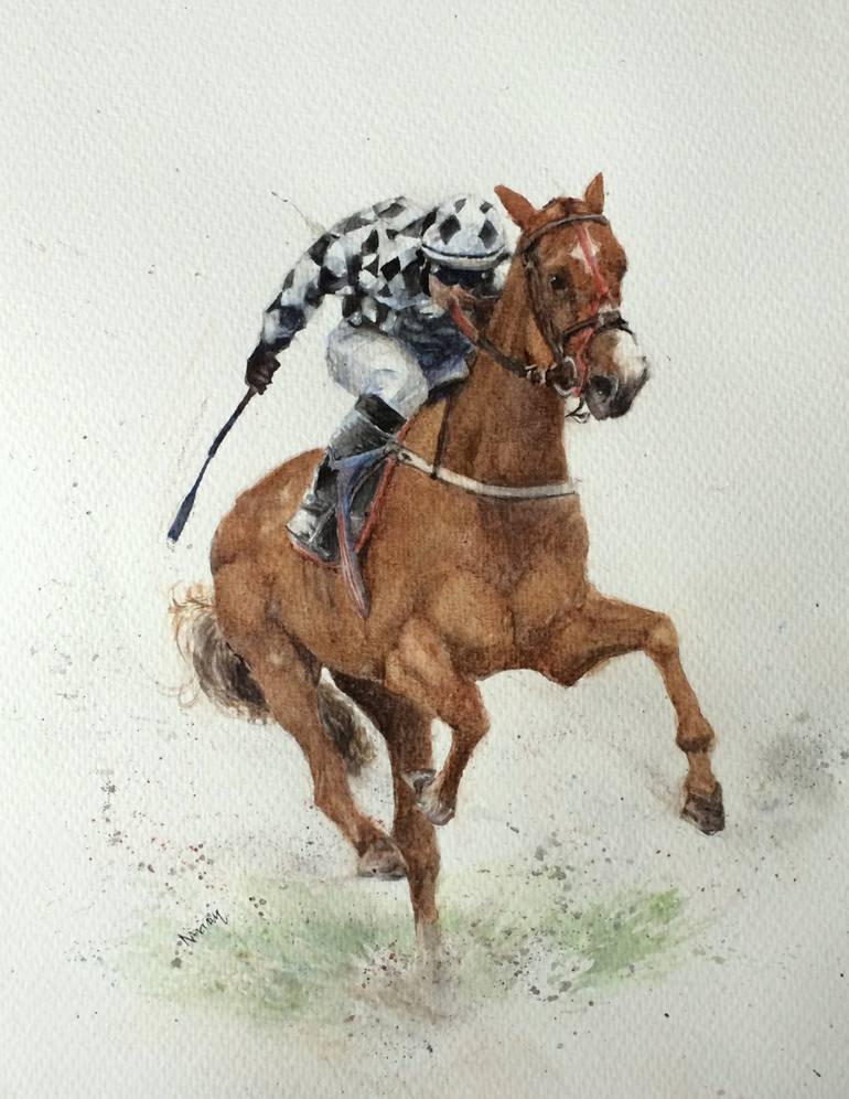 The final furlong Painting by Vivian Sophie | Saatchi Art