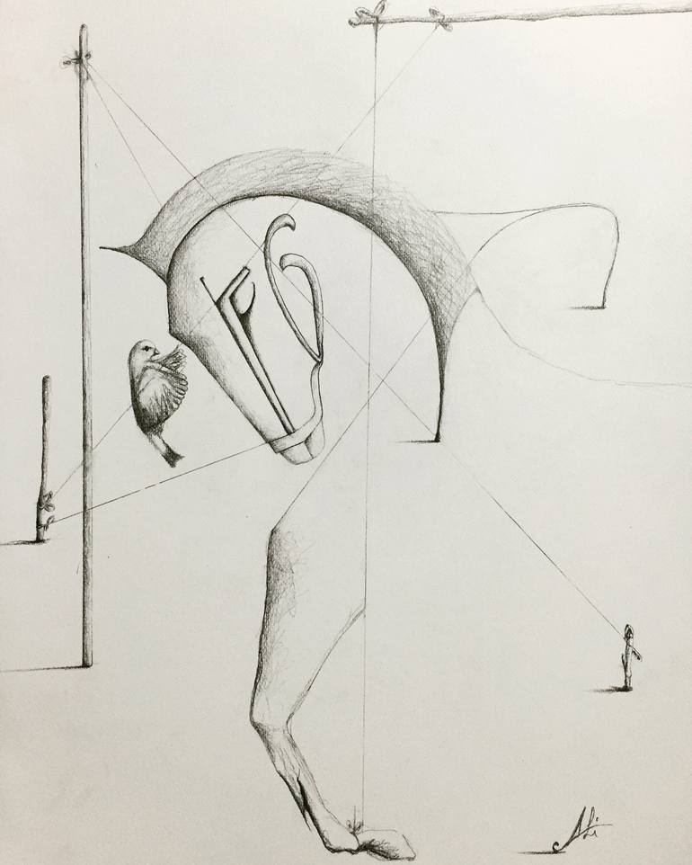 Broken Leg Drawing by Ali Sengul | Saatchi Art