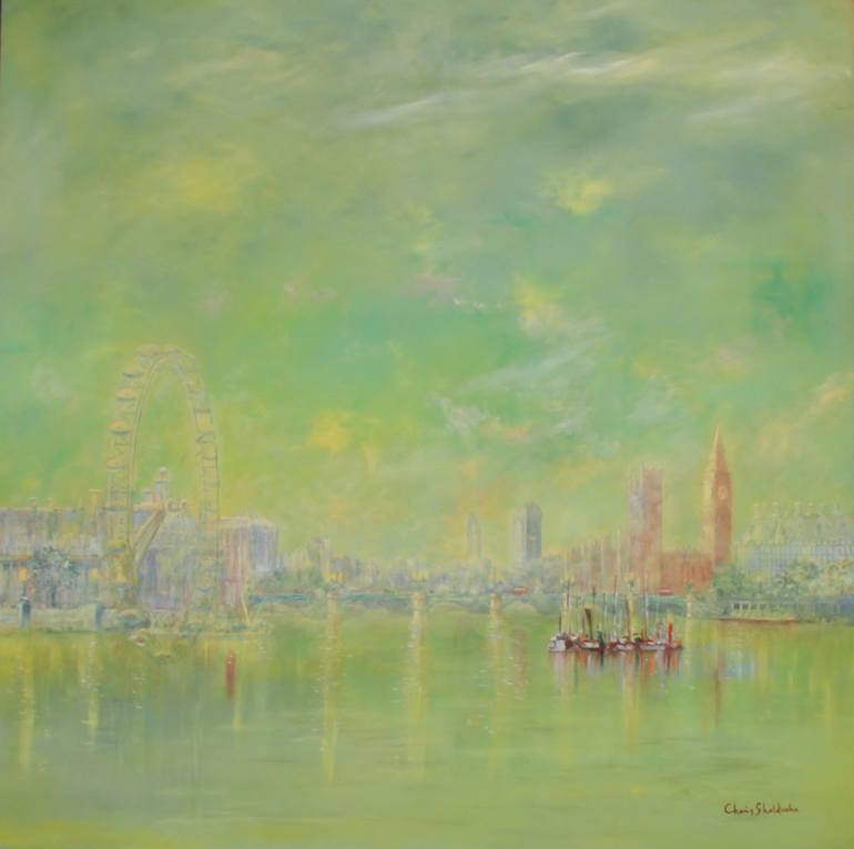 Fog on the THames London SN 0242 Painting by chris sheldrake | Saatchi Art