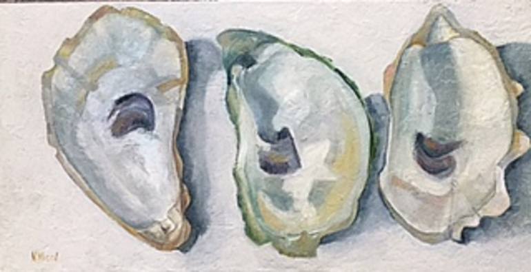 Three Large Oyster Shells Painting by Nancy Nicol | Saatchi Art