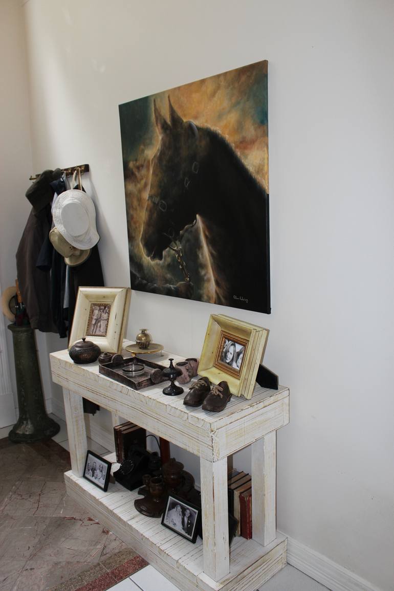 AFTER THE GALLOP Figurative Wildlife, Large Oil Painting Painting by ...