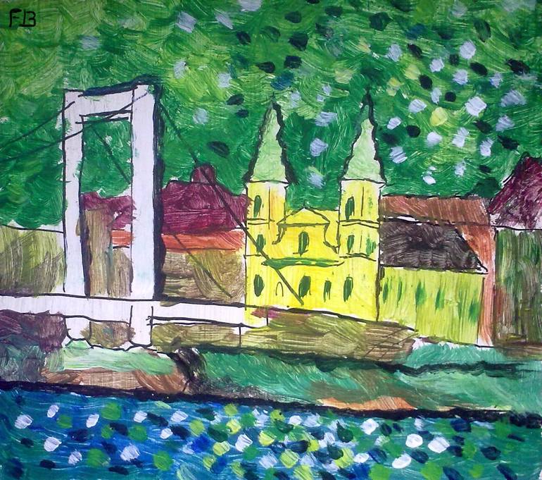 Church in Budapest Painting by Benjamin Farkas | Saatchi Art