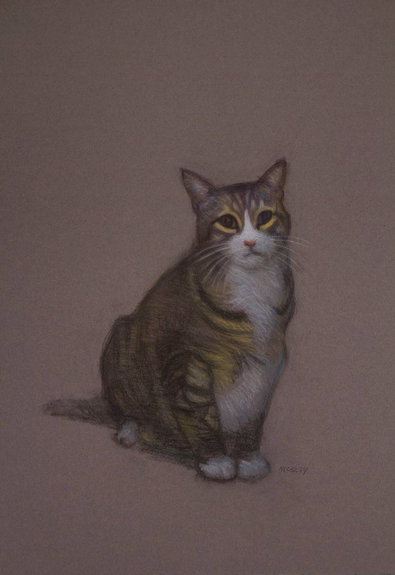 Evelyn's Cat Painting by Walter Mosley | Saatchi Art