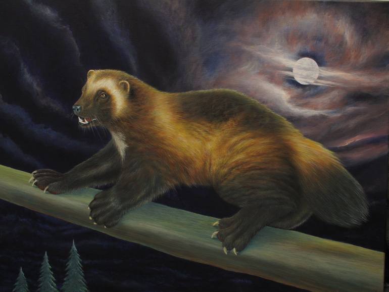 Wolverine (Gulo gulo) Painting by Brendon Connors | Saatchi Art