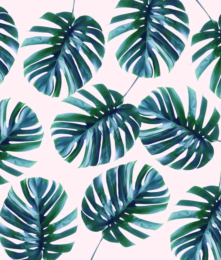 Monstera Pattern Painting by Uma Gokhale | Saatchi Art