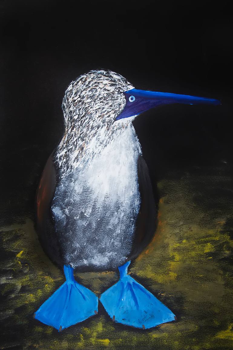 Bird on a dark background. Oil Painting. Abstract Art. Contemporary Art ...