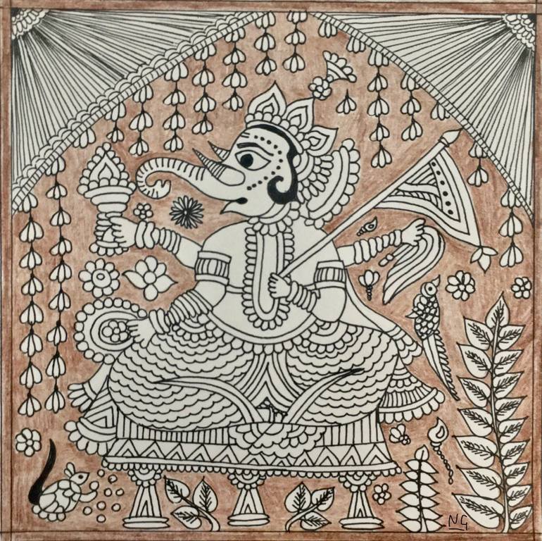 Daily Art #21 Temple Art, Mata Ni Pachedi Illustration Artwork Painting ...