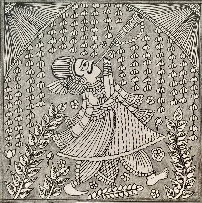 Daily Art #22 Temple Art, Mata Ni Pachedi Illustration Artwork Painting ...