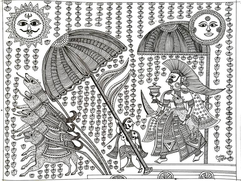 Daily Art #43 Hadkai Mata, Mata Ni Pachedi Illustration Drawing ...