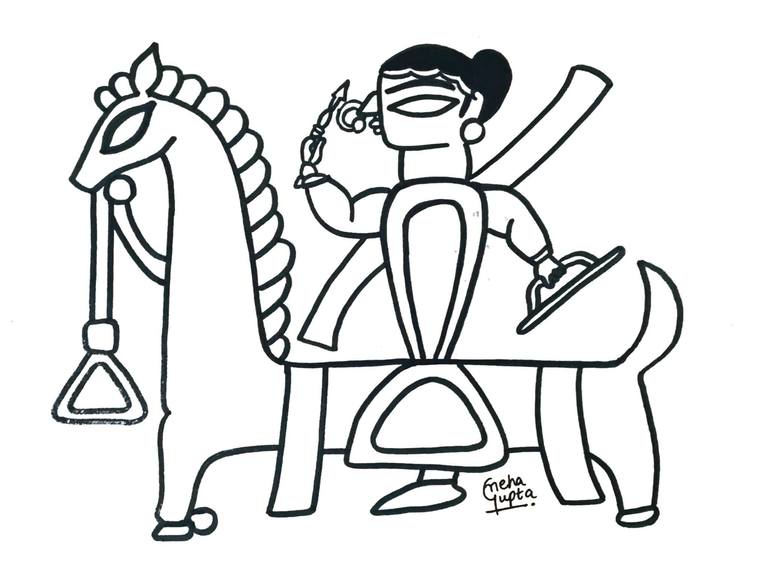 Daily Art #77 Child and Toys Colouring Page Illustration Drawing ...