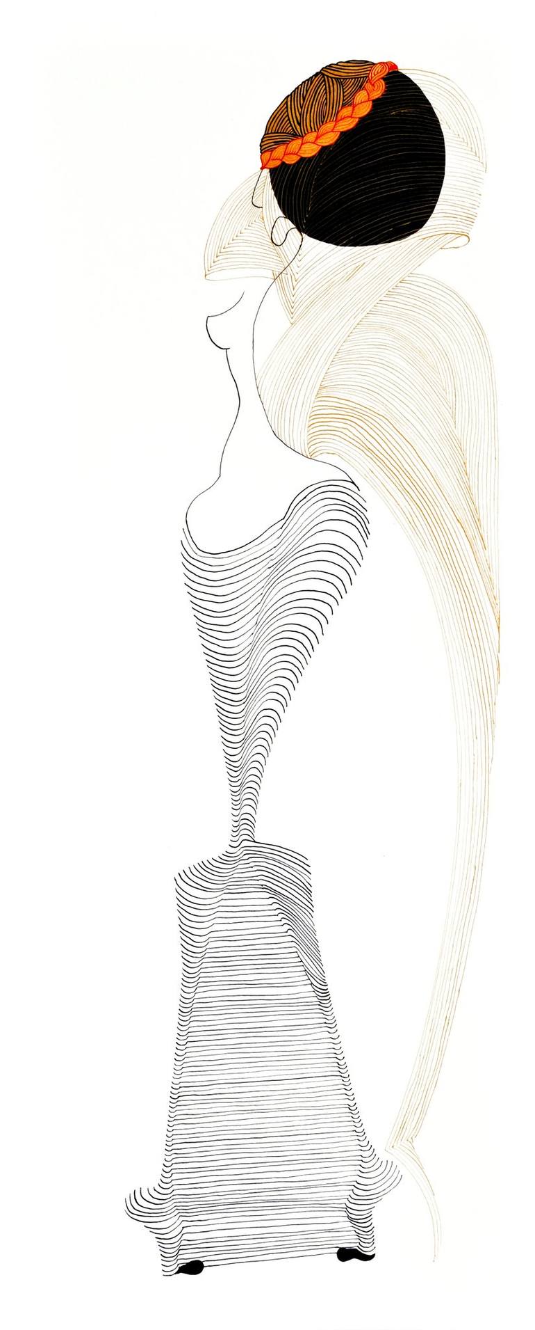 The Veil Drawing by Beba N | Saatchi Art