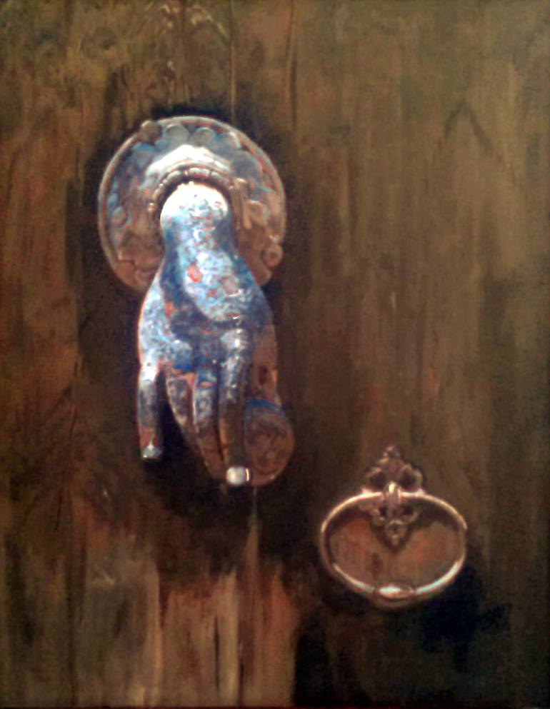 Hand and Door knocker Painting by Bill Hengen | Saatchi Art