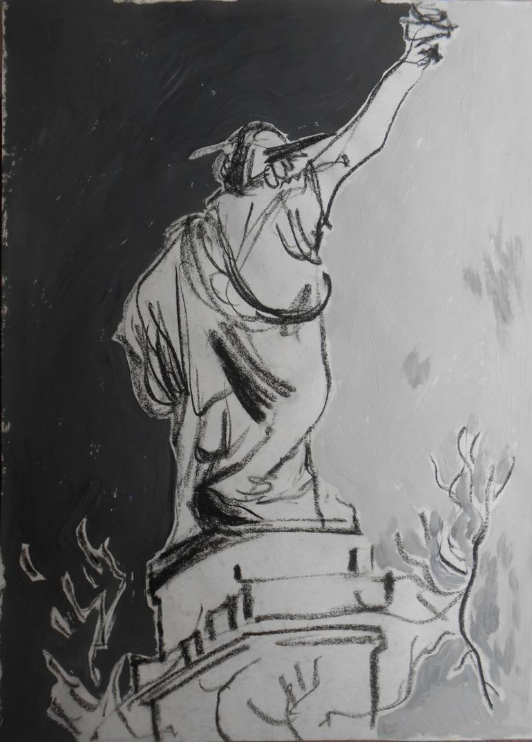 Statue of Liberty Drawing by Phil Wilkinson | Saatchi Art