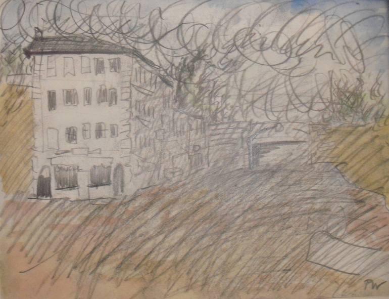 Site of the Little Yellow House 2 Drawing by Phil Wilkinson | Saatchi Art