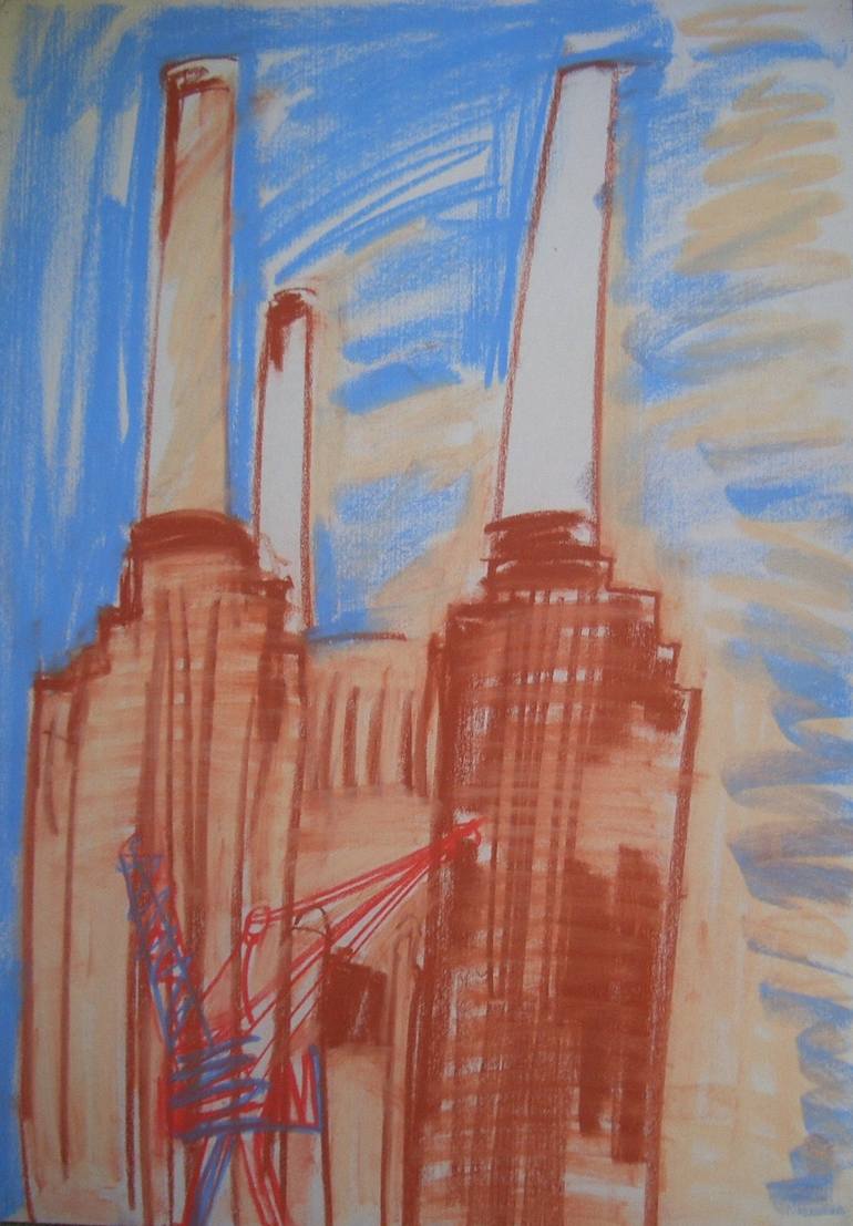 Battersea Power Station 3 Drawing by Phil Wilkinson | Saatchi Art