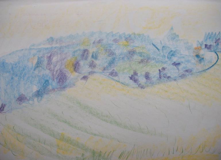 Field and Copse 2 Drawing by Phil Wilkinson | Saatchi Art