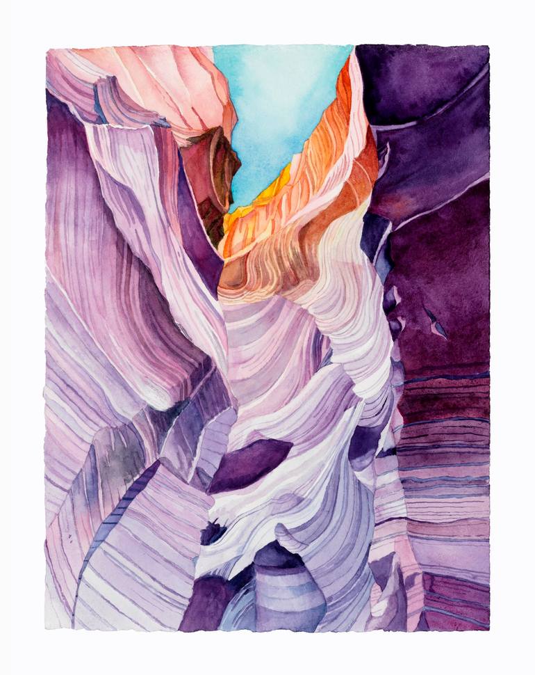 Curlique (Antelope Canyon) Painting by Beth Shadur | Saatchi Art United ...