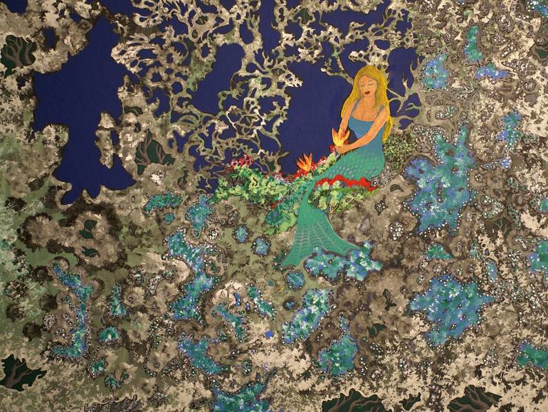 Mermaid Painting by Damon Castro | Saatchi Art