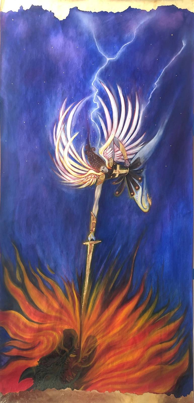 Slay The Dragon Painting by Rula Kaliroi | Saatchi Art