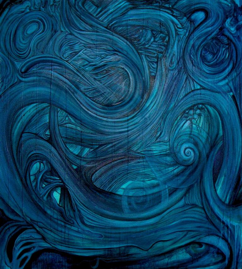 Indigo Innards Painting by Rula Kaliroi | Saatchi Art