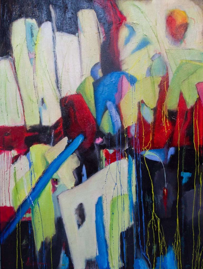 Conflicting Realities Painting by Deborah Sisco | Saatchi Art