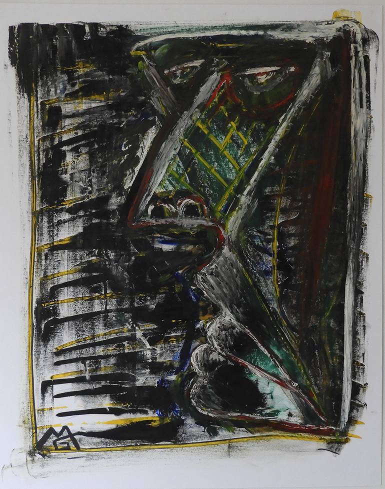 Black portrait Painting by Gábor Mucsi | Saatchi Art