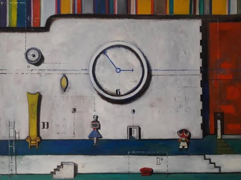 time machine Painting by Aguirredimatteo Aguirre Di Matteo | Saatchi Art