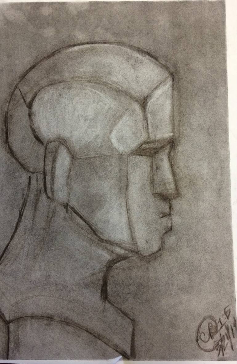 Bald head Drawing by CAMERON COOPER | Saatchi Art