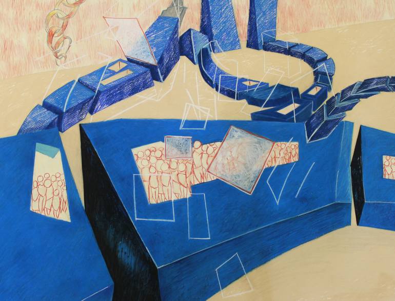 Blue - Displacement Drawing by Elvira Dayel | Saatchi Art