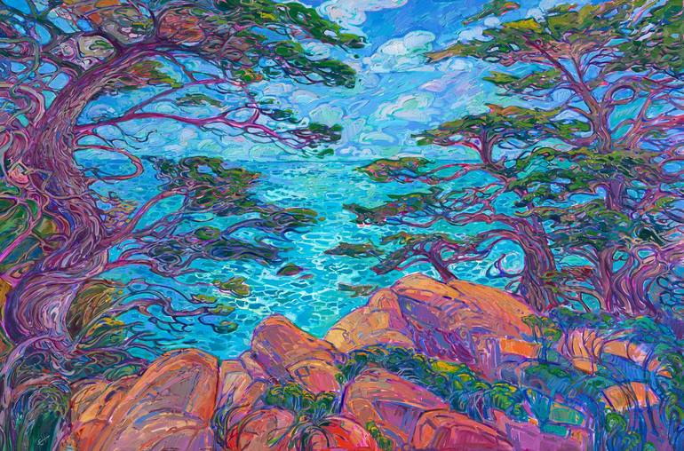 California Cypress Painting by Erin Hanson | Saatchi Art