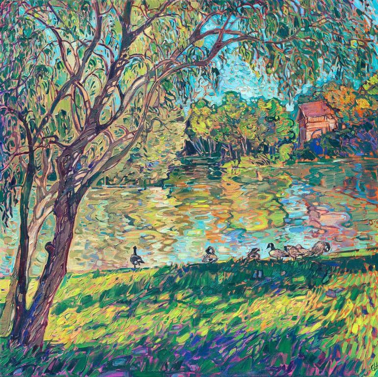 Reflections on the Seine Painting by Erin Hanson | Saatchi Art