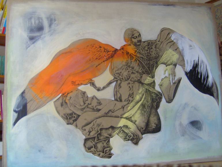 (465) figure and wings Painting by mircea Valeriu deaca | Saatchi Art