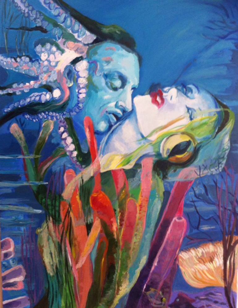 Undrewater Love Painting by aukse simona martin | Saatchi Art