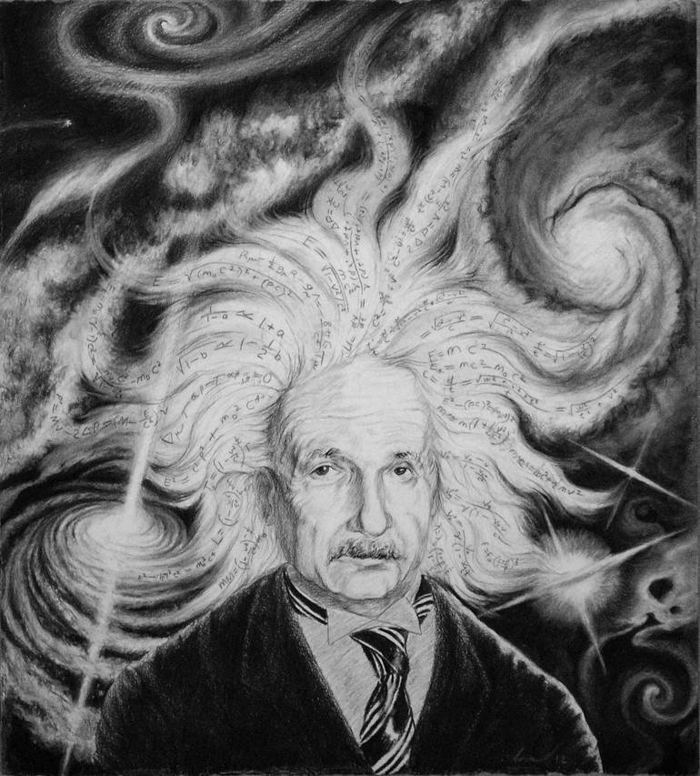EINSTEIN Drawing by Richard Claraval | Saatchi Art