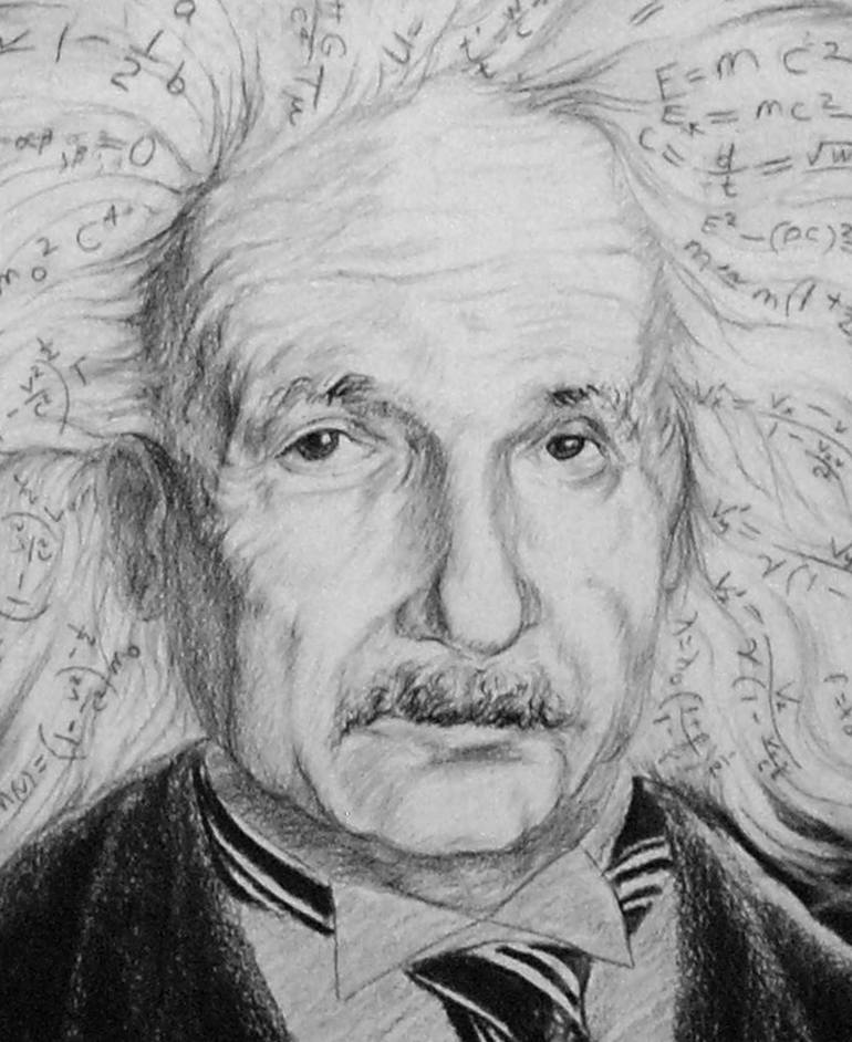 EINSTEIN Drawing by Richard Claraval | Saatchi Art