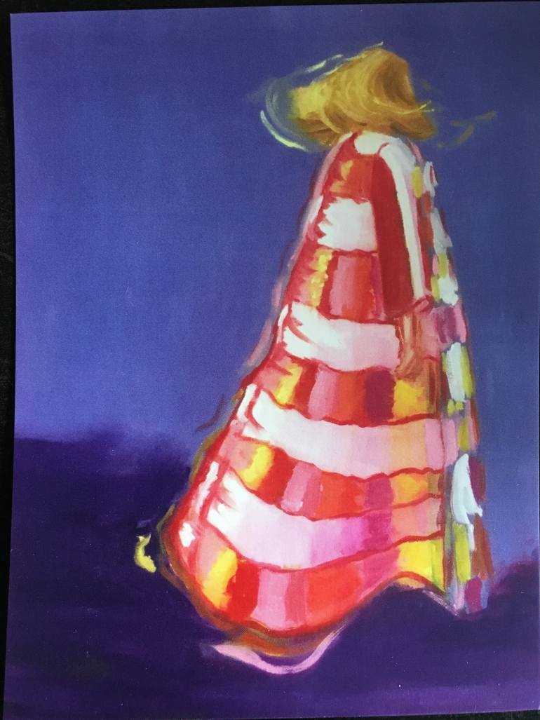 Girl In Striped Robe Painting by Susannah Raine | Saatchi Art