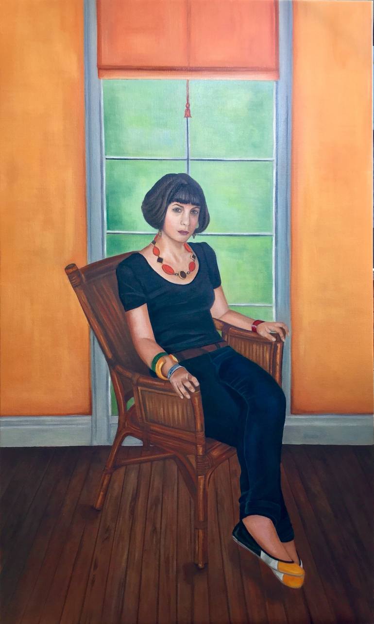 Girl in chair Painting by Carol Tarn | Saatchi Art