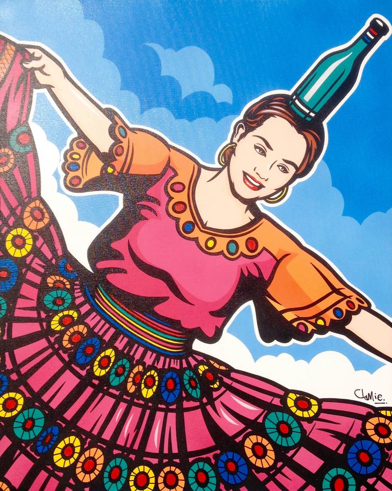 Paraguayan Bottle Dance Painting by Jamie Lee | Saatchi Art