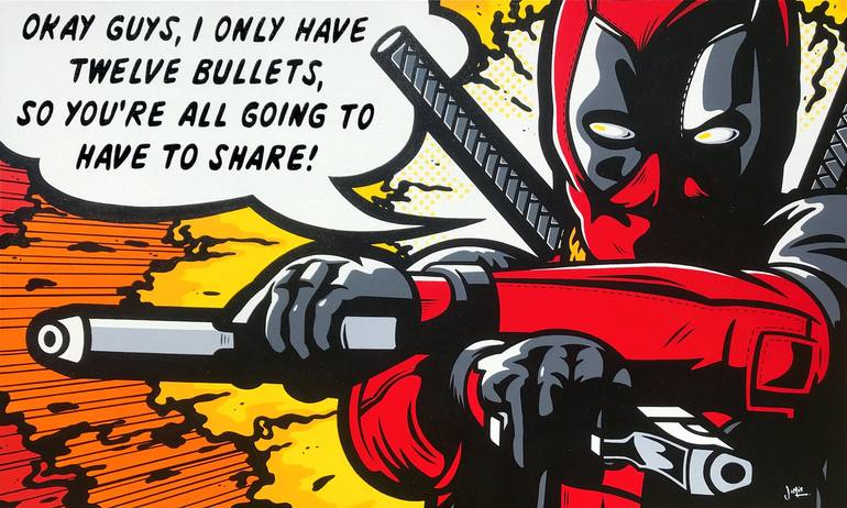 Deadpool 12 Bullets Painting by Jamie Lee | Saatchi Art
