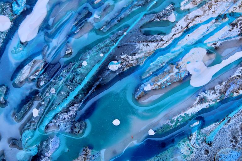 Blue Motion Triptych Painting by Rachel McCullock | Saatchi Art