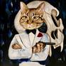 Spectre Cat James Bond Painting by Olga Koval | Saatchi Art