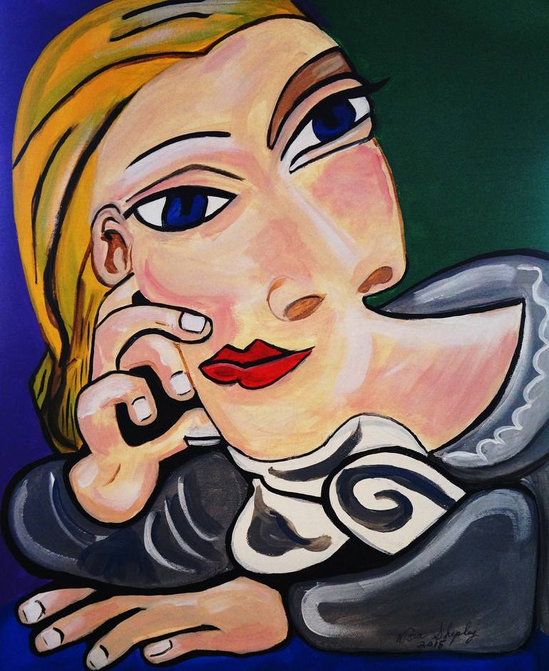PICASSO BY NORA THE THINKER Painting by Nora Shepley | Saatchi Art