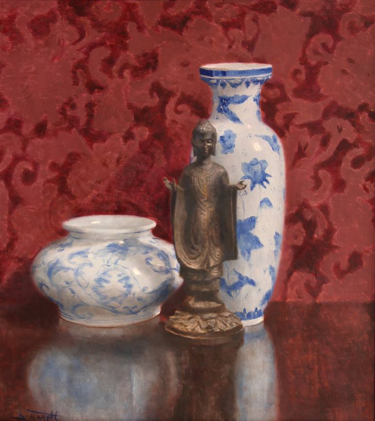 standing buddha Painting by david knight | Saatchi Art