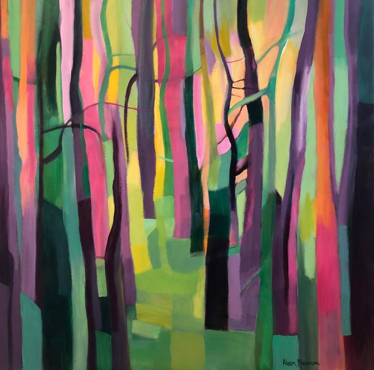 Tree Patterns VII Painting by Alison Newman | Saatchi Art