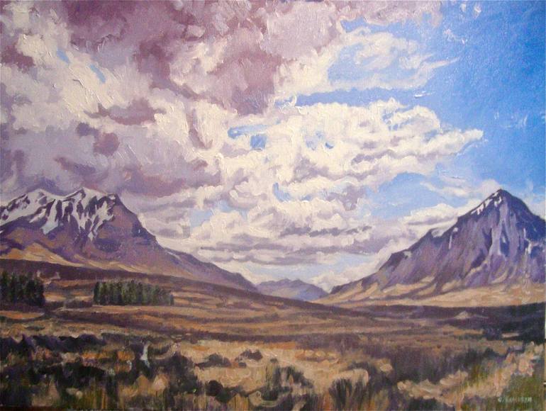 Glen Etive from Rannoch Moor Painting by chris sampson | Saatchi Art
