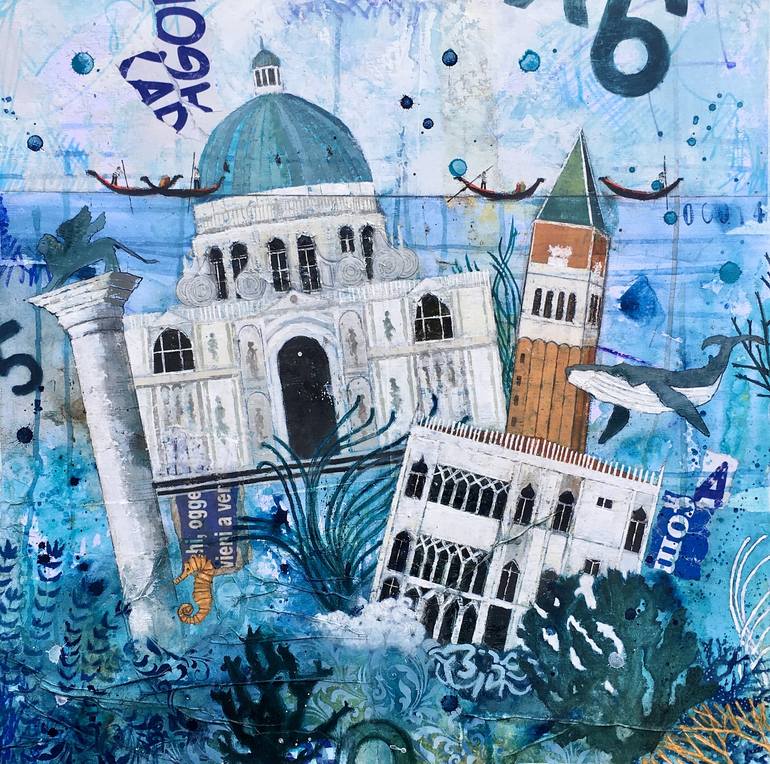 Aquatic Venice Painting by Richard Burel | Saatchi Art