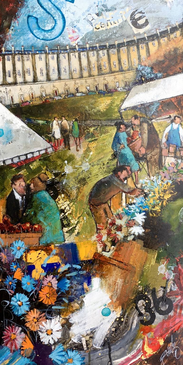 Flower market,Bath Painting by Richard Burel | Saatchi Art