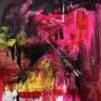 Radiant Fusion in Crimson Embrace Painting by David Rabie | Saatchi Art