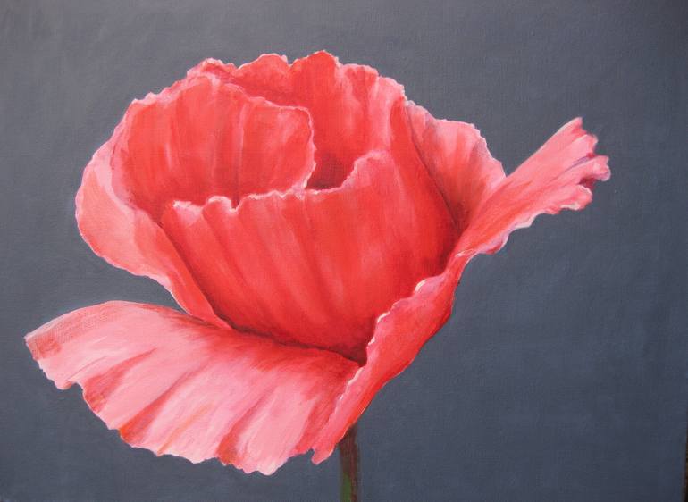Pink Poppy 1 Painting by Ericka Kinnear | Saatchi Art