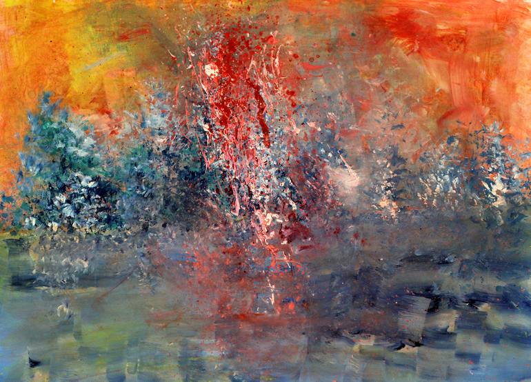 He Left Slightly Before Twilight Painting by Ganesh Bhat | Saatchi Art